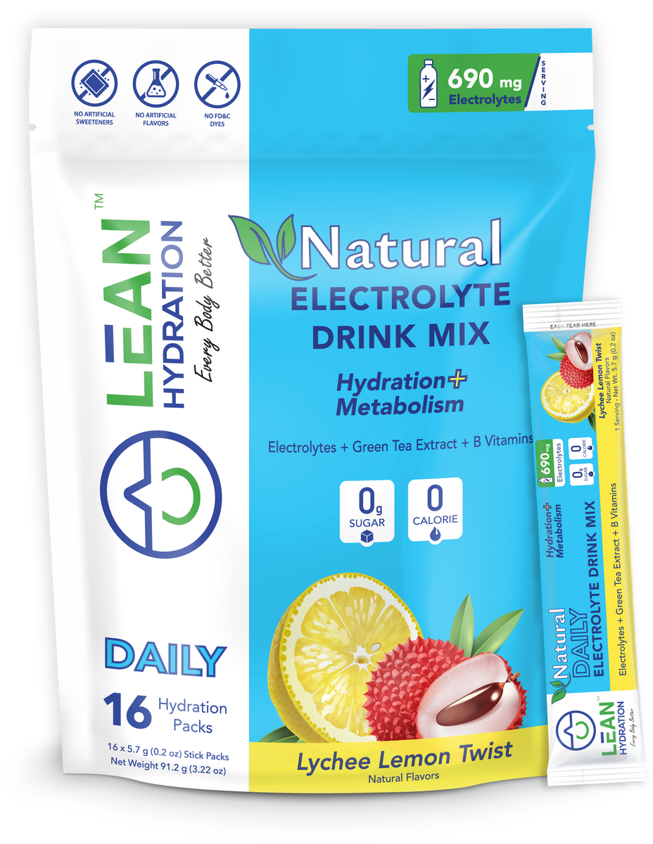 LEAN Hydration Natural Daily Electrolyte Drink Mix 16 Servings – LEAN ...