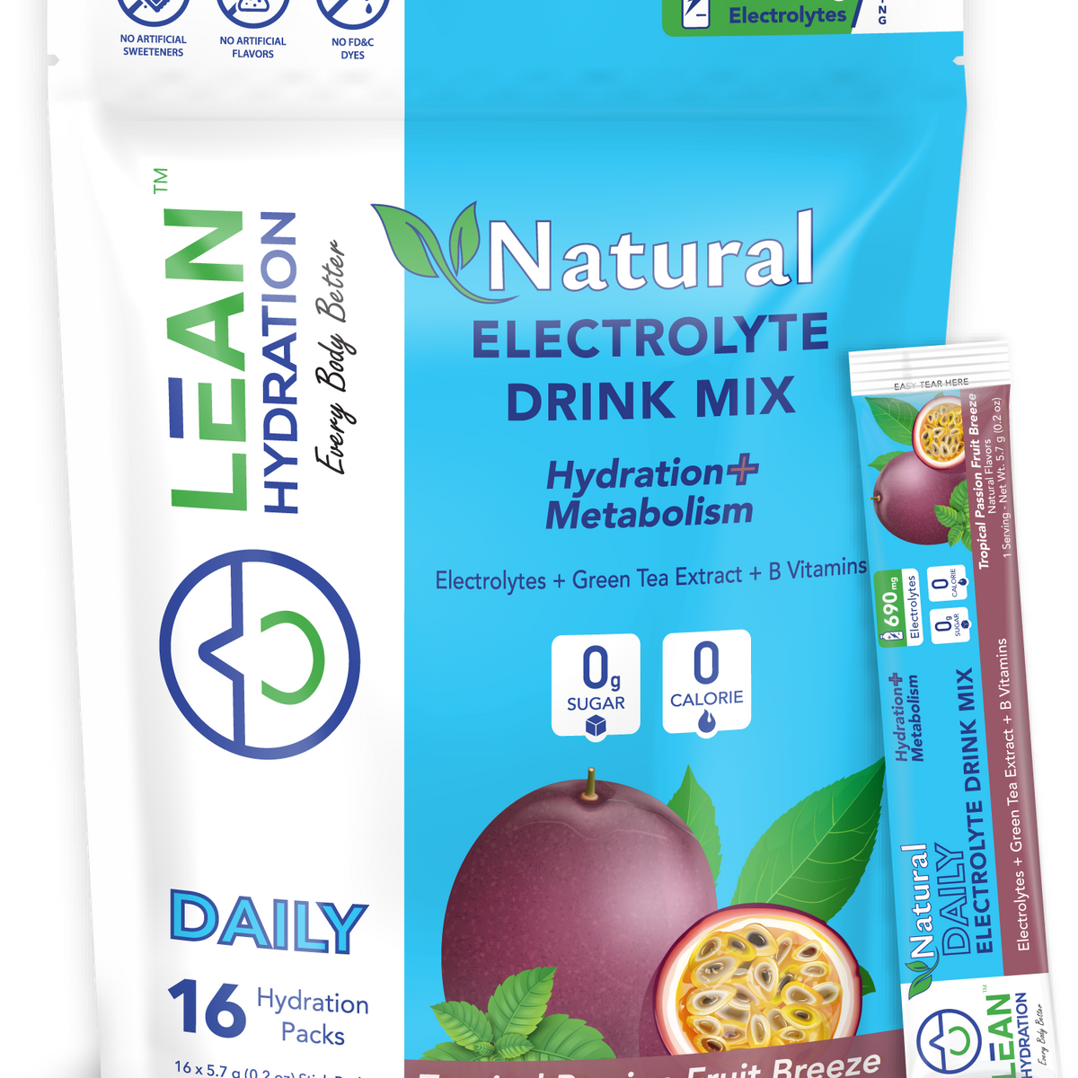 LEAN Hydration Natural Daily Electrolyte Drink Mix 16 Servings – LEAN ...