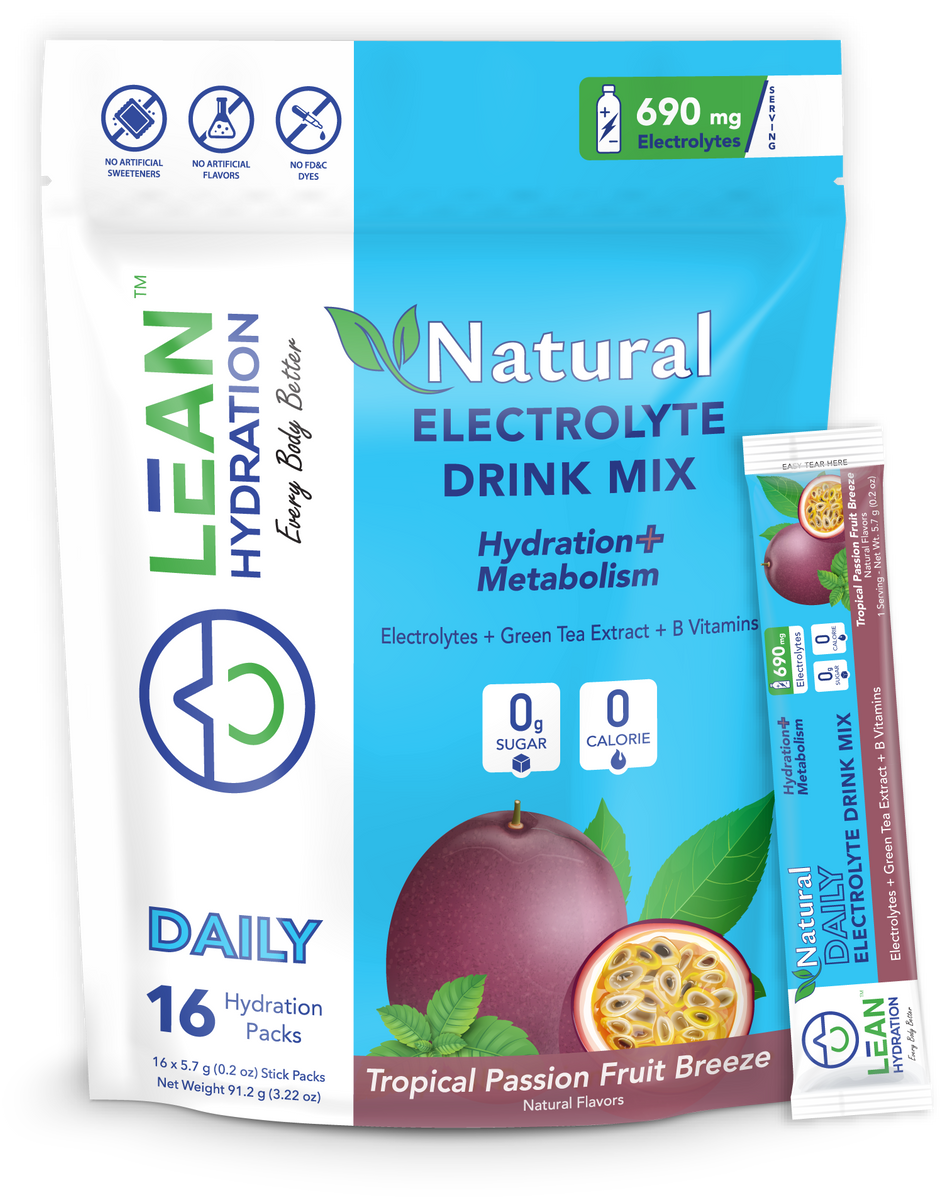 LEAN Hydration Natural Daily Electrolyte Drink Mix 16 Servings – LEAN ...